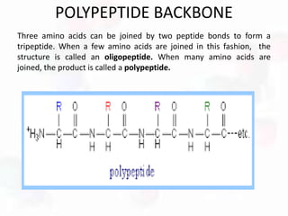 PROTEIN CHEMISTRY Polypeptide backbone, covalent and non covalent ...