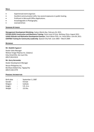Sheryl Joy Pangilinan _ Resume | PDF