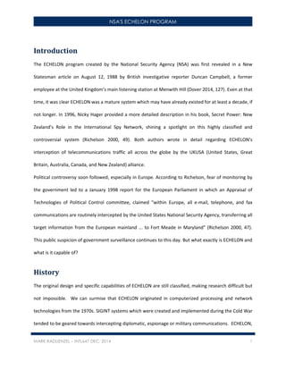 NSA'S ECHELON Program | PDF | Internet | Computing