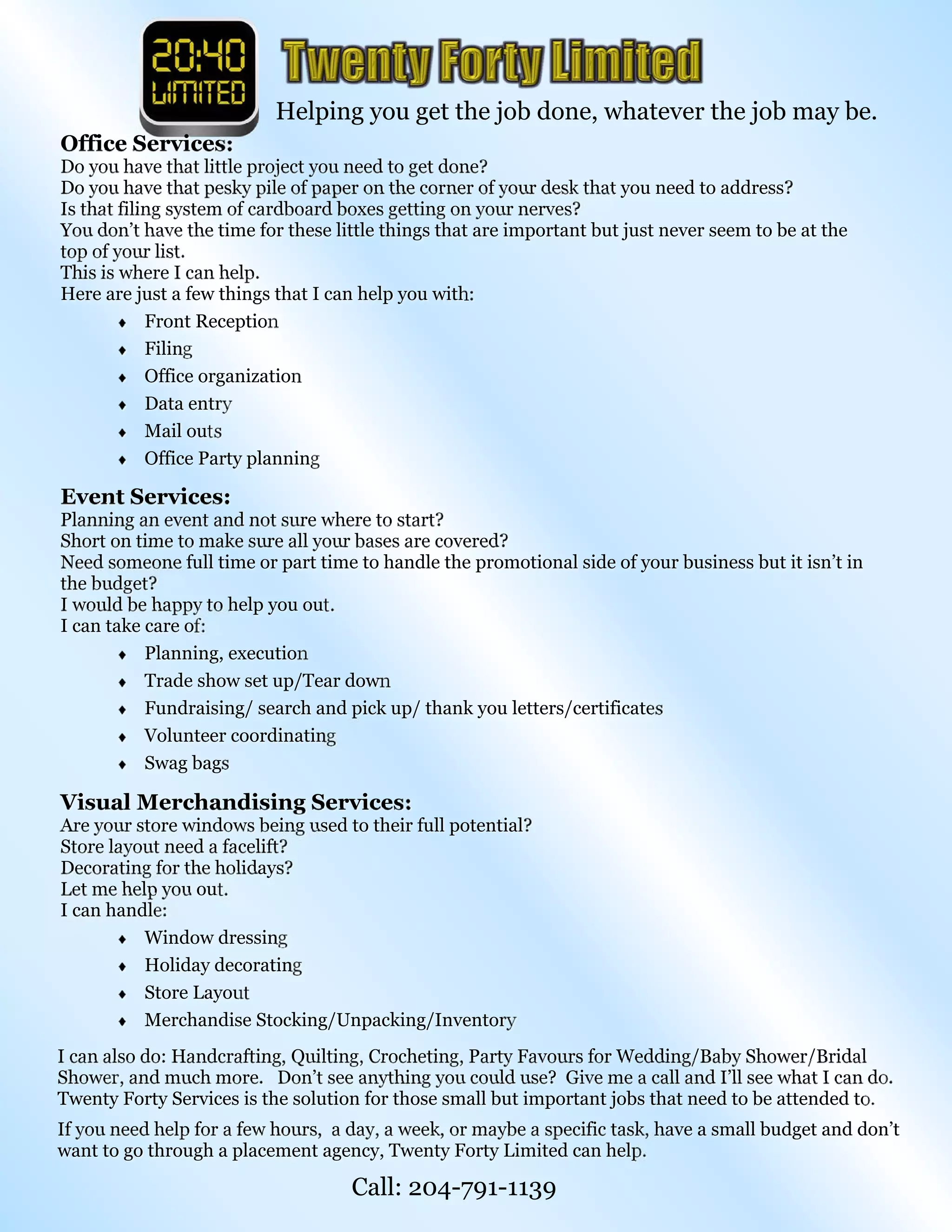 Twenty Forty Limited Flyer | PDF