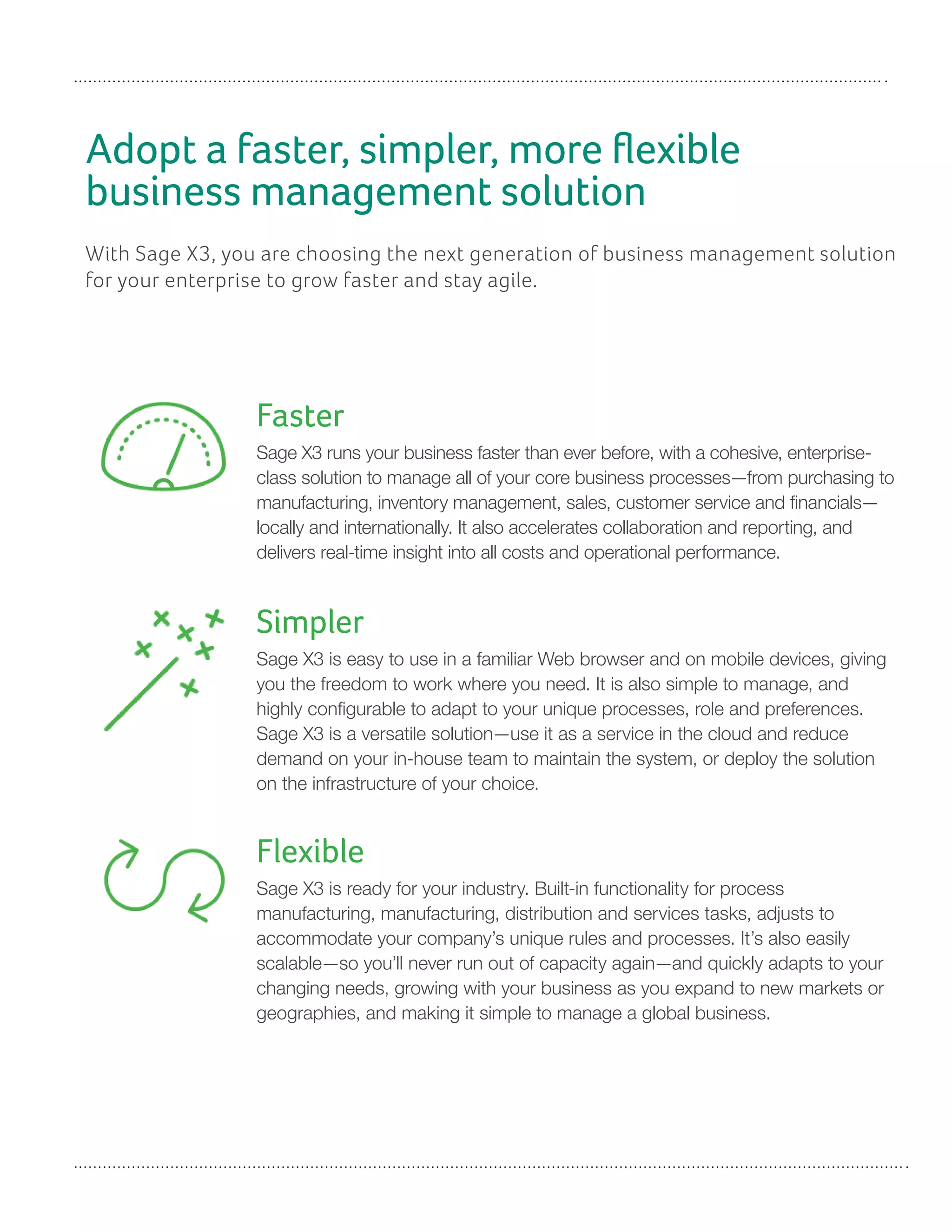 Sage x3 brochure | PDF