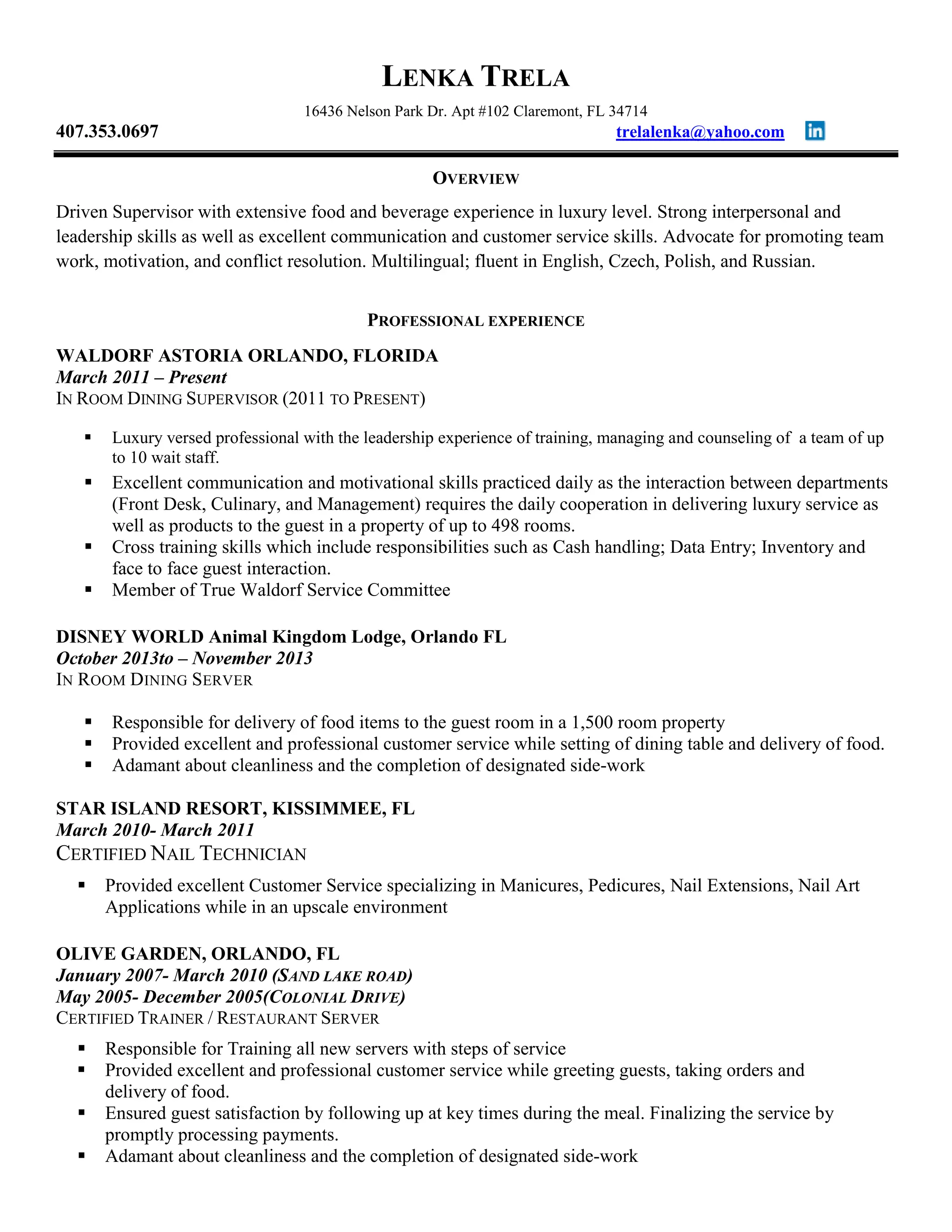 Lenka Resume 2015 | DOCX