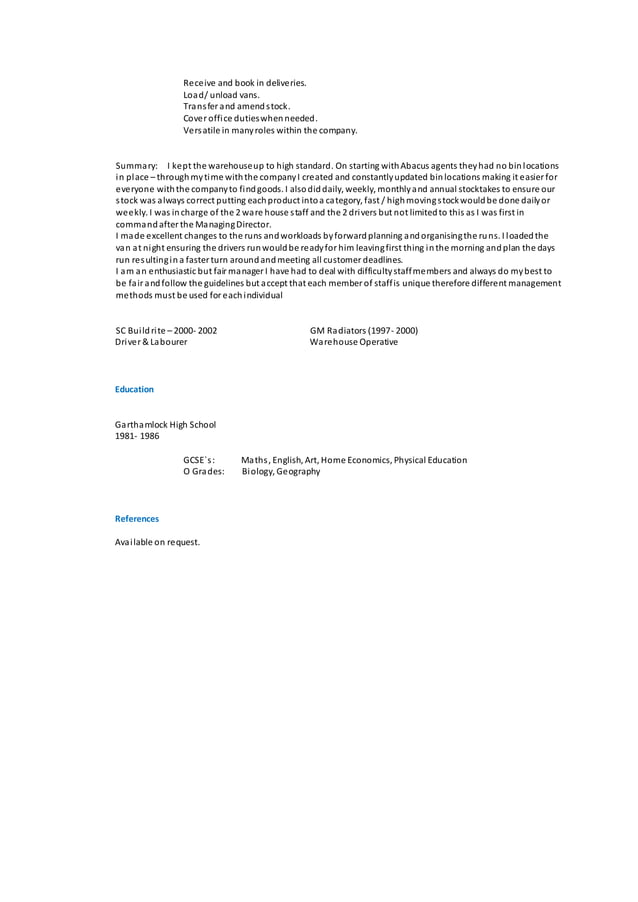 mc cv 2 | DOCX | Business | Business and Finance