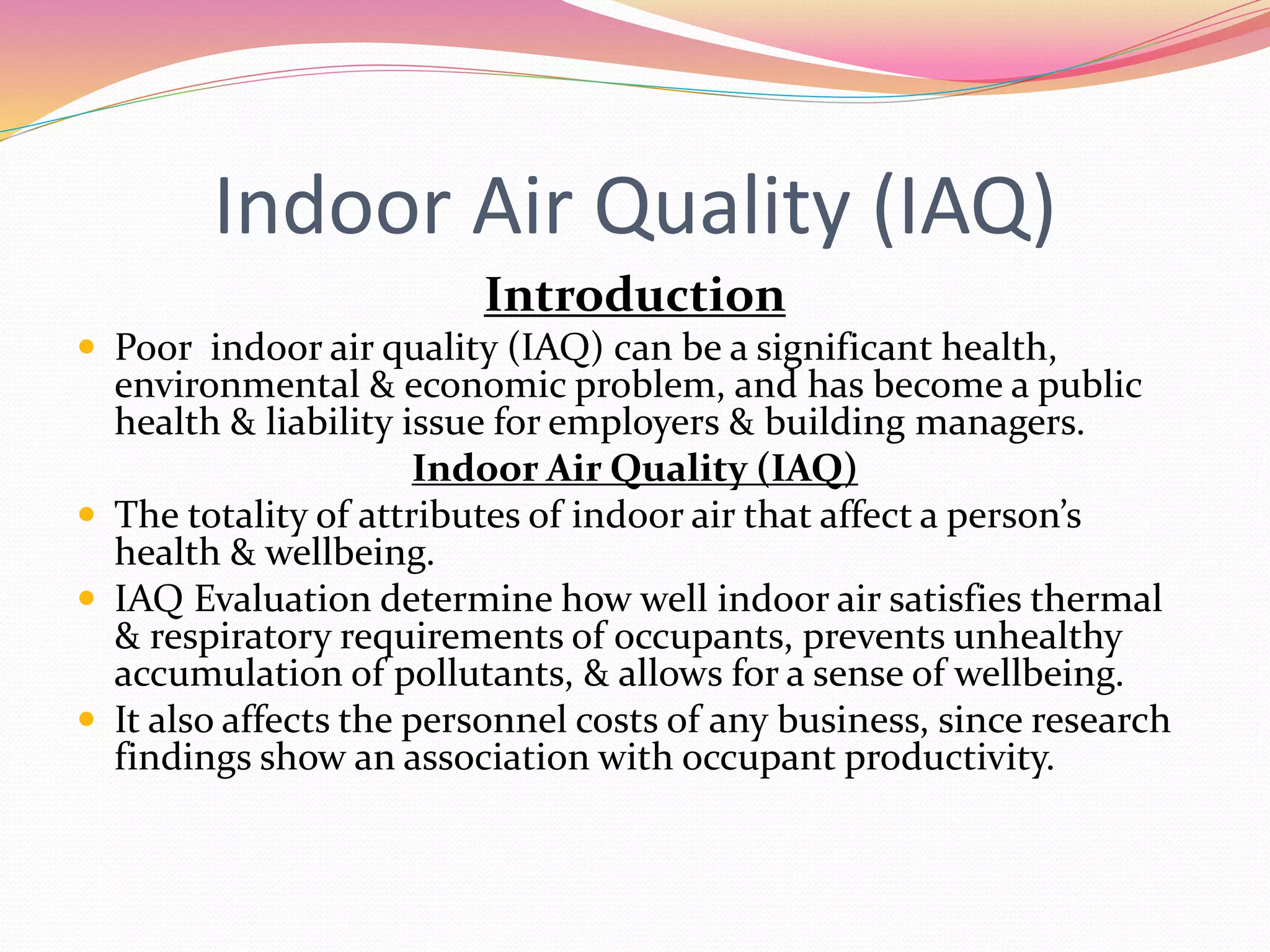 Indoor Air Quality (IAQ) | PPTX
