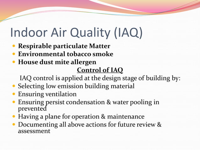 Indoor Air Quality (IAQ) | PPTX | Lung and Respiratory Health ...