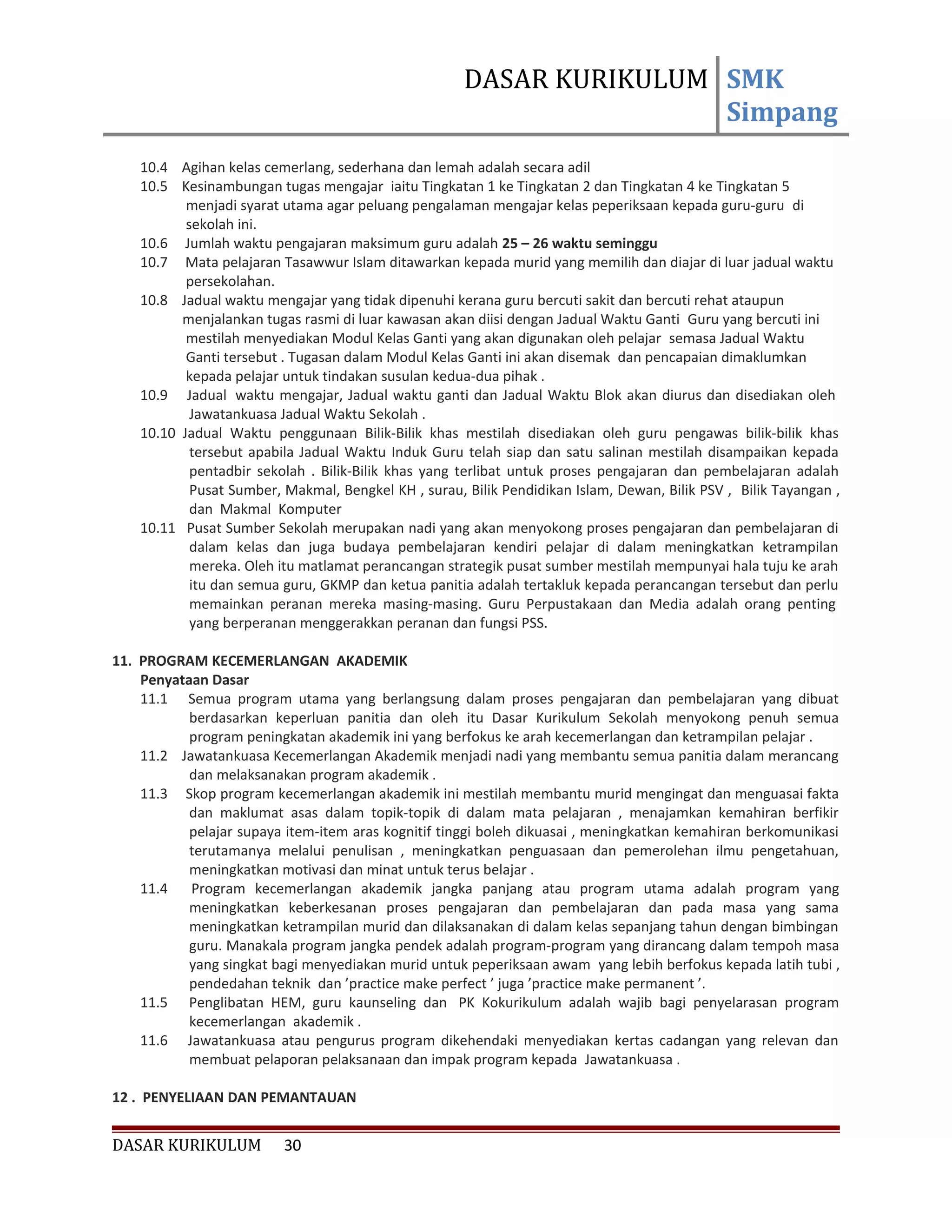 13 dasar kurikulum | DOC