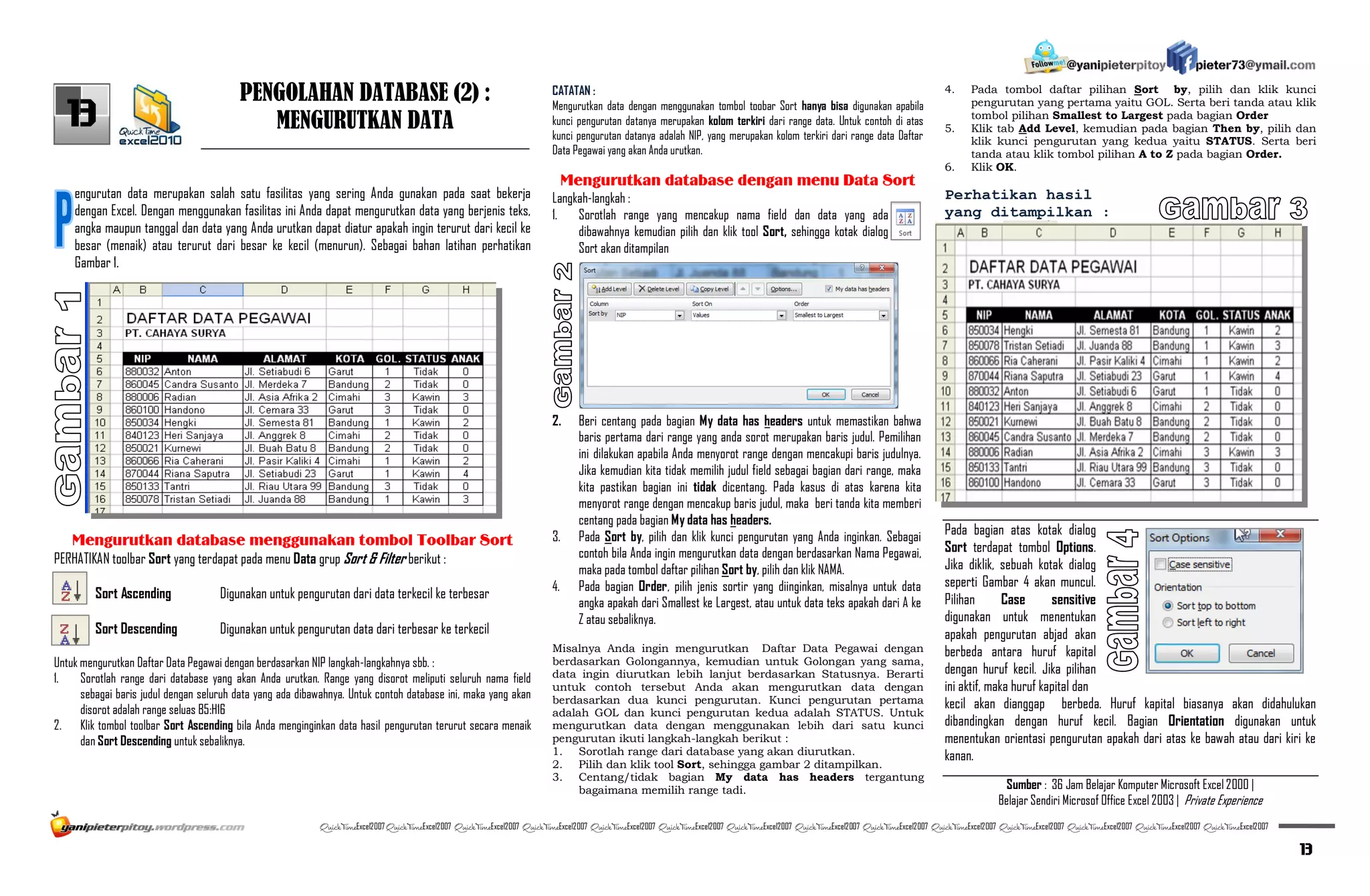 Database (2): Mengurutkan Data | PDF