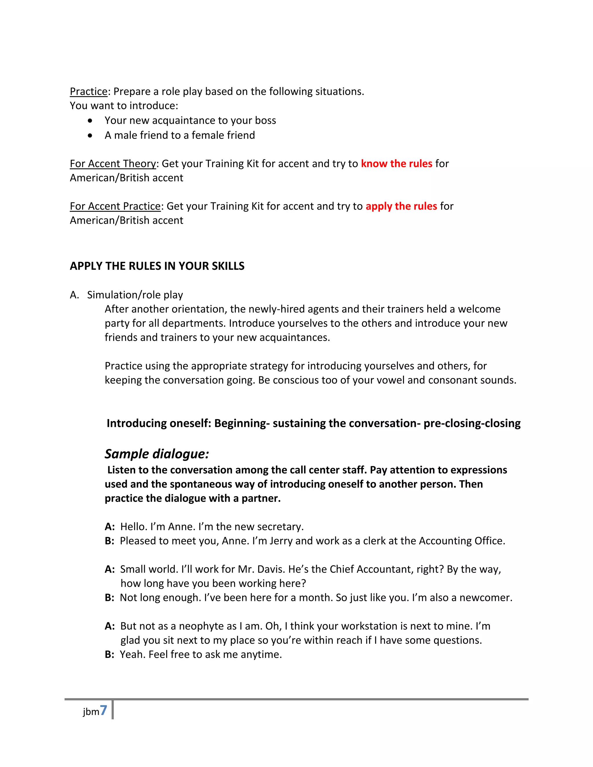 13 days call center training module | PDF