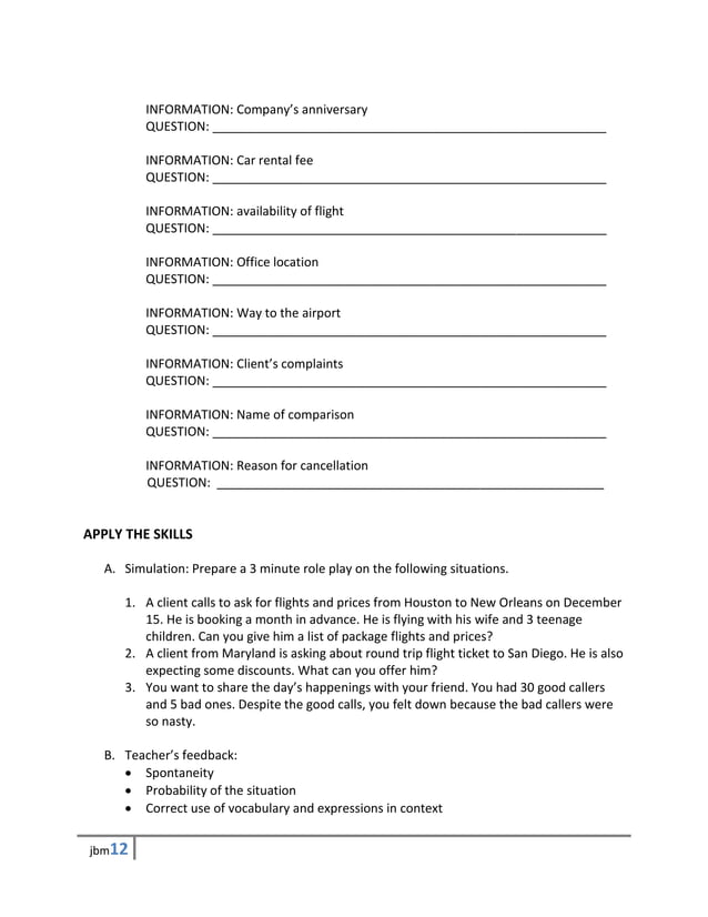 13 days call center training module | PDF | Air Travel | Travel Type