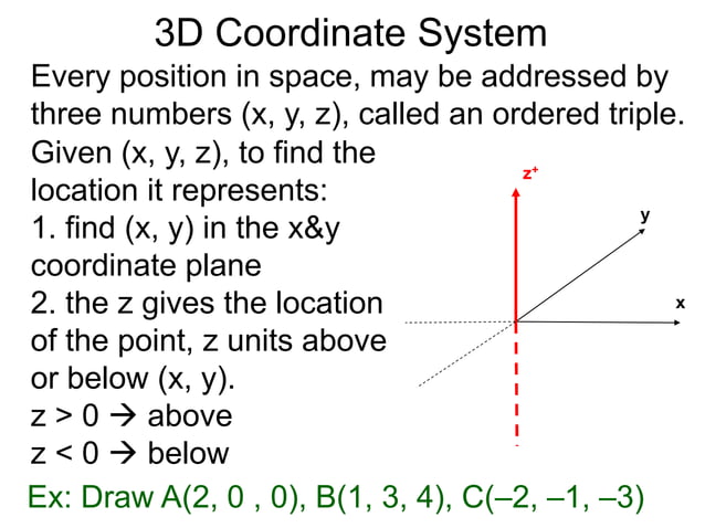 1 3 d coordinate system | PPTX