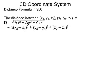 Distance Formula 3d