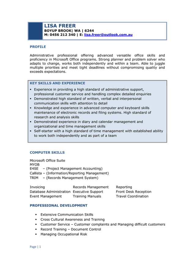 Lisa Freer - Resume | PDF