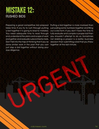 13 Deadly Mistakes of Construction Bidding | PDF | Developmental Sites ...