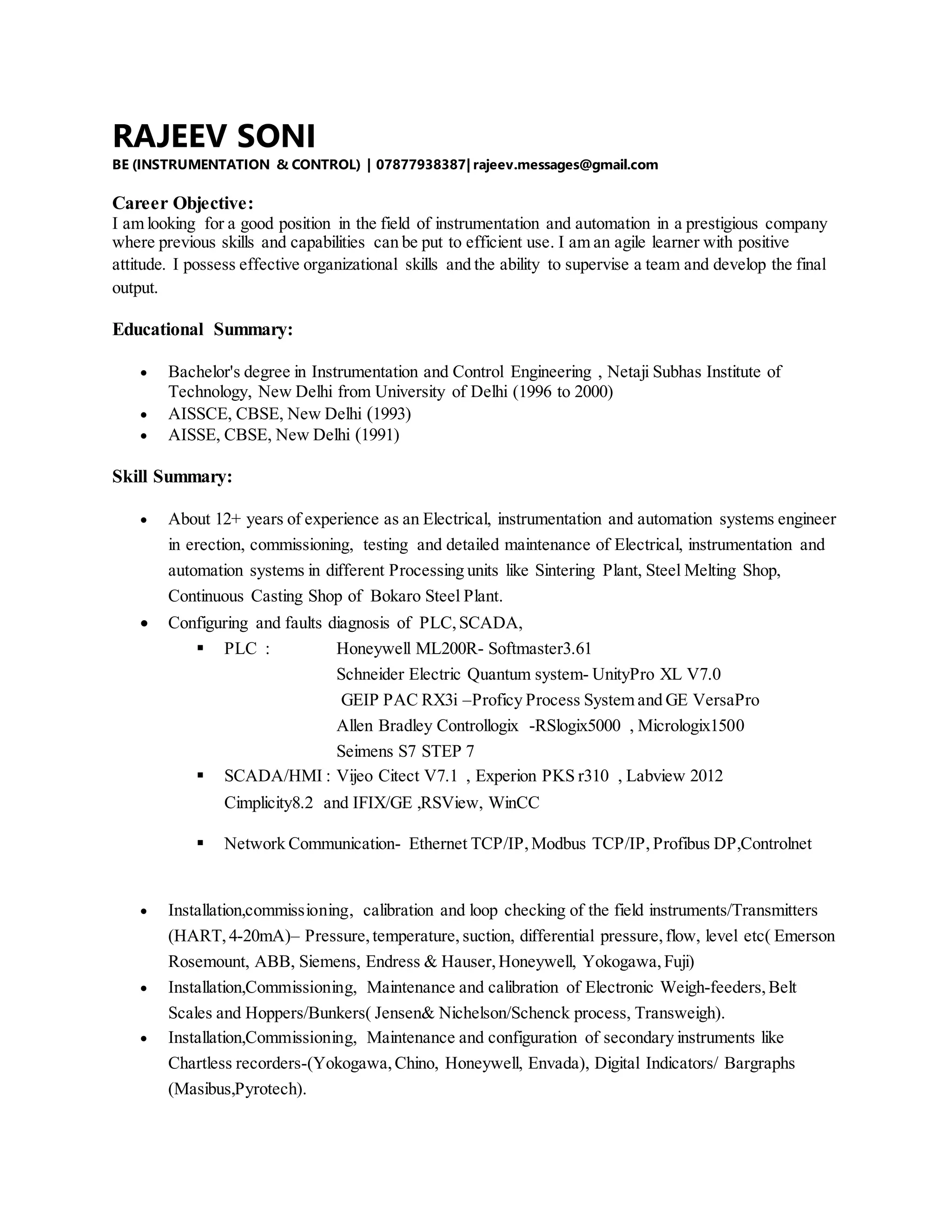 Resume_Rajeev | PDF