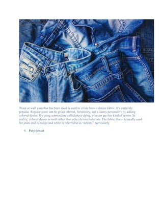 13 Different Types of Jeans Materials and Fabrics.pdf