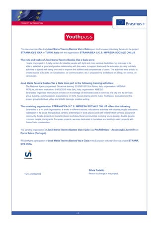 Youthpass Certificate (EVS) | PDF