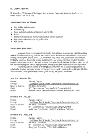CV Siriwan J. | PDF
