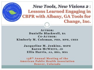 NTNV2 APHA Presentation Final | PPT