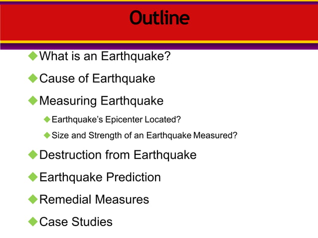 Earthquakes: Introduction and Evaluation | PPTX