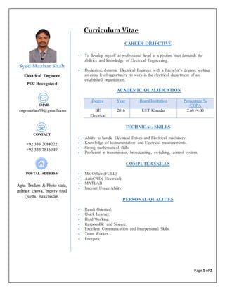 mazhar CV | PDF