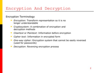 Encryption | PPT | Computing | Technology & Computing