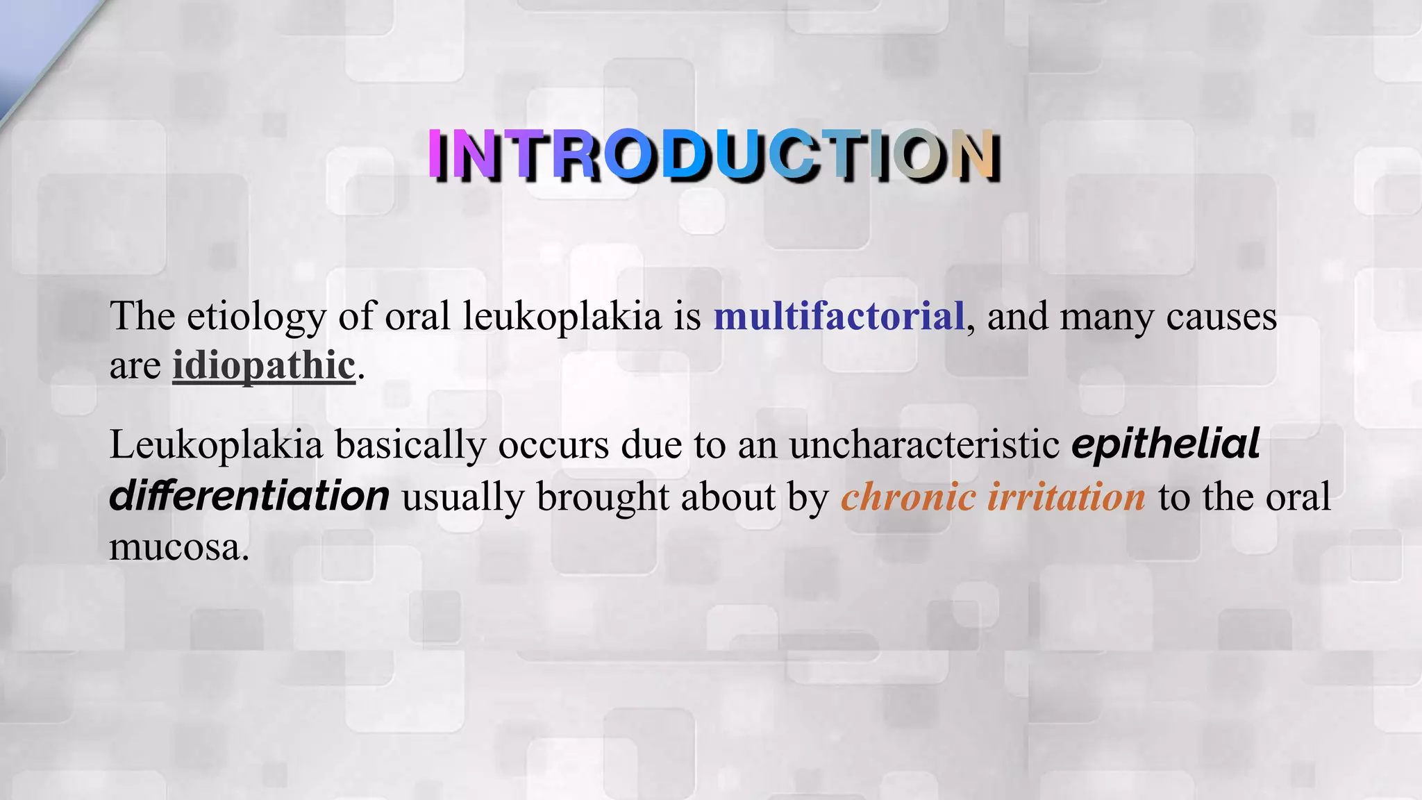 Etiology of Leukoplakia | PDF