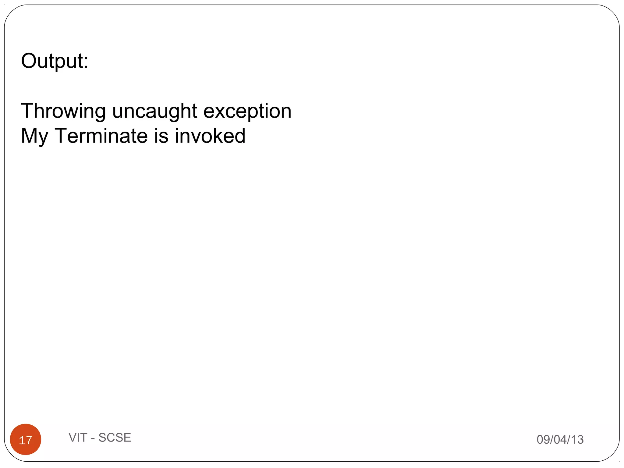 13 exception handling | PPT | Programming Languages | Computing