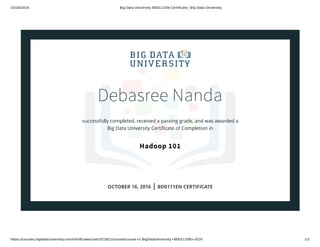 Big Data University BD0111EN Certificate _ Big Data University | PPT