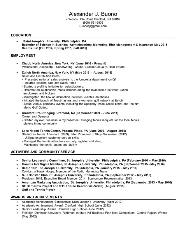 Alexander J. Buono Resume | DOCX