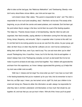 Nutrition Writing Example, To Parents | DOCX