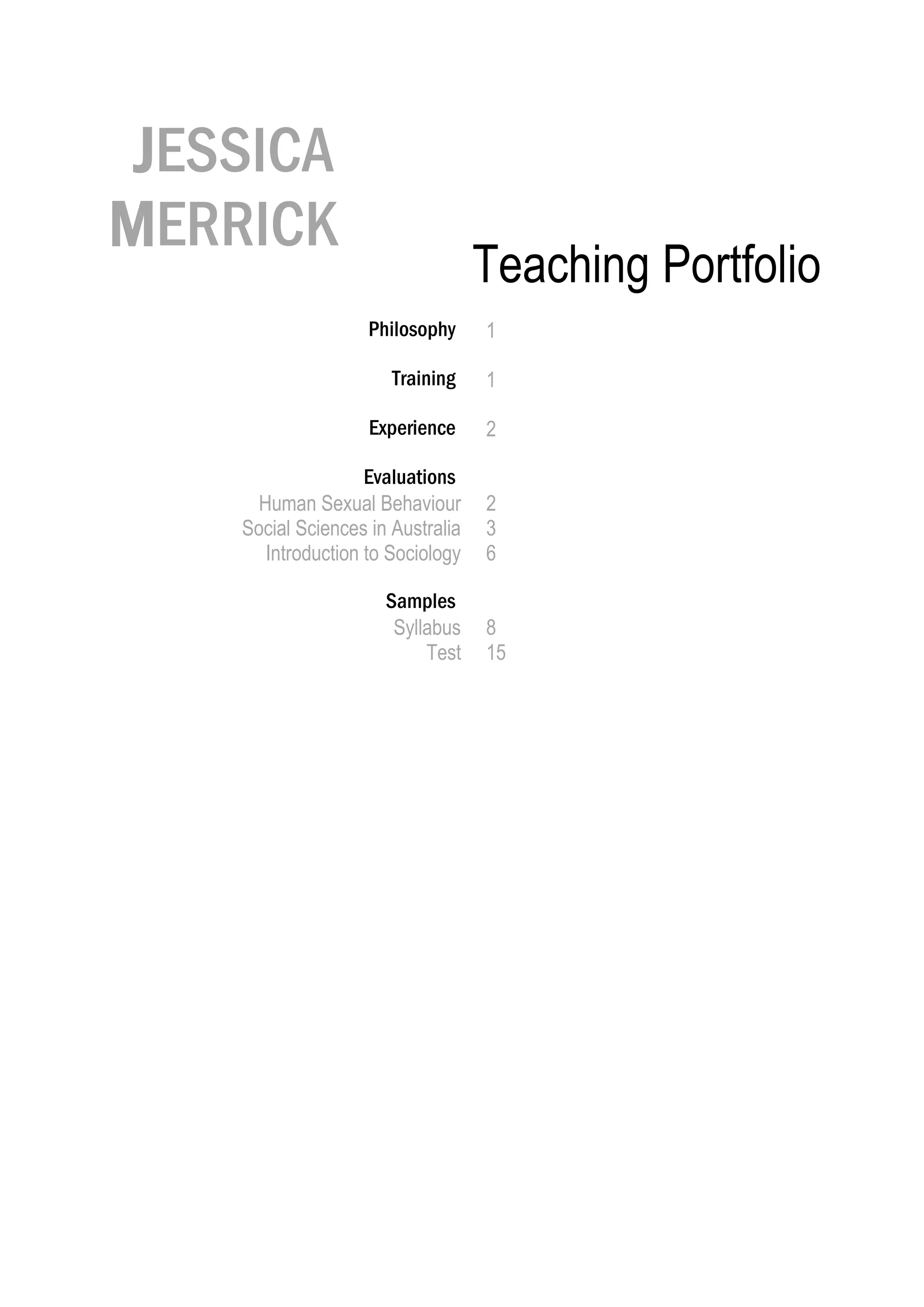 Merrick teaching portfolio | PDF