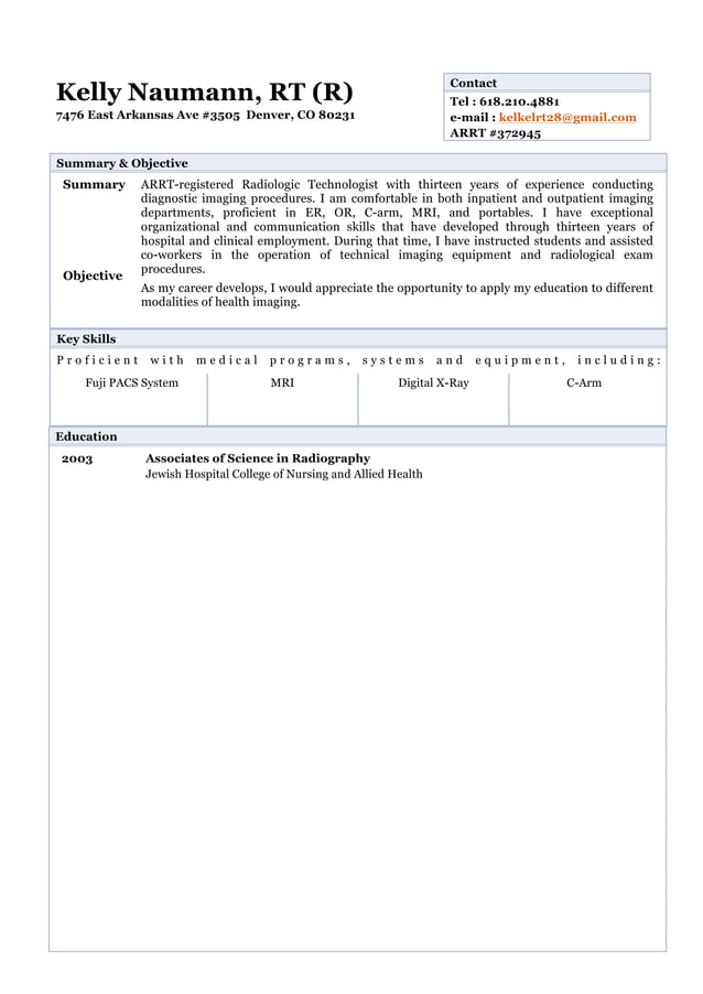 Kelly J Naumann RTR | PDF