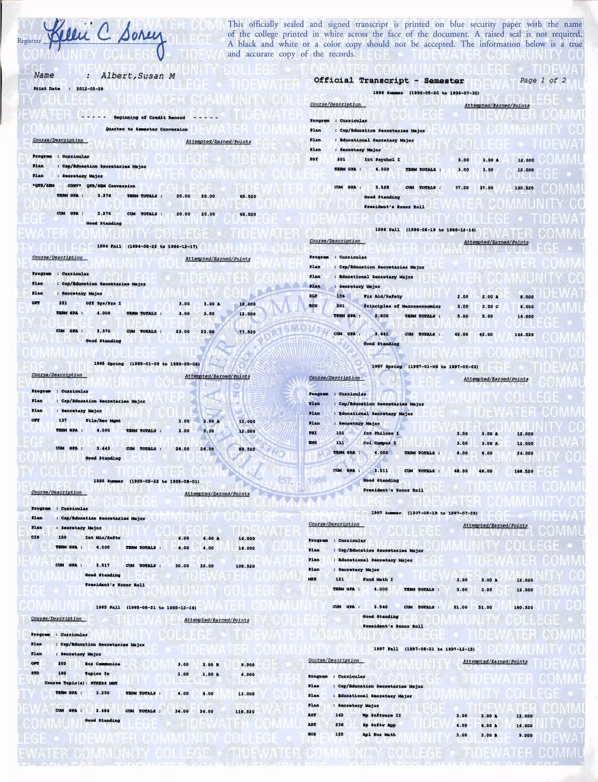 TCC Transcripts | PDF