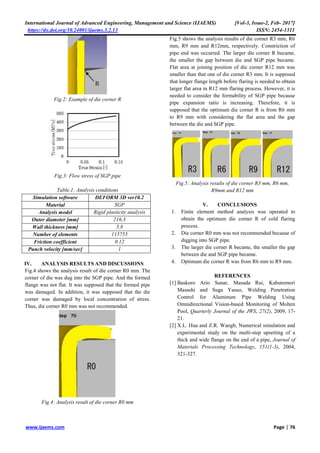 fem analysis of cold flaring process of sgp pipe | PDF