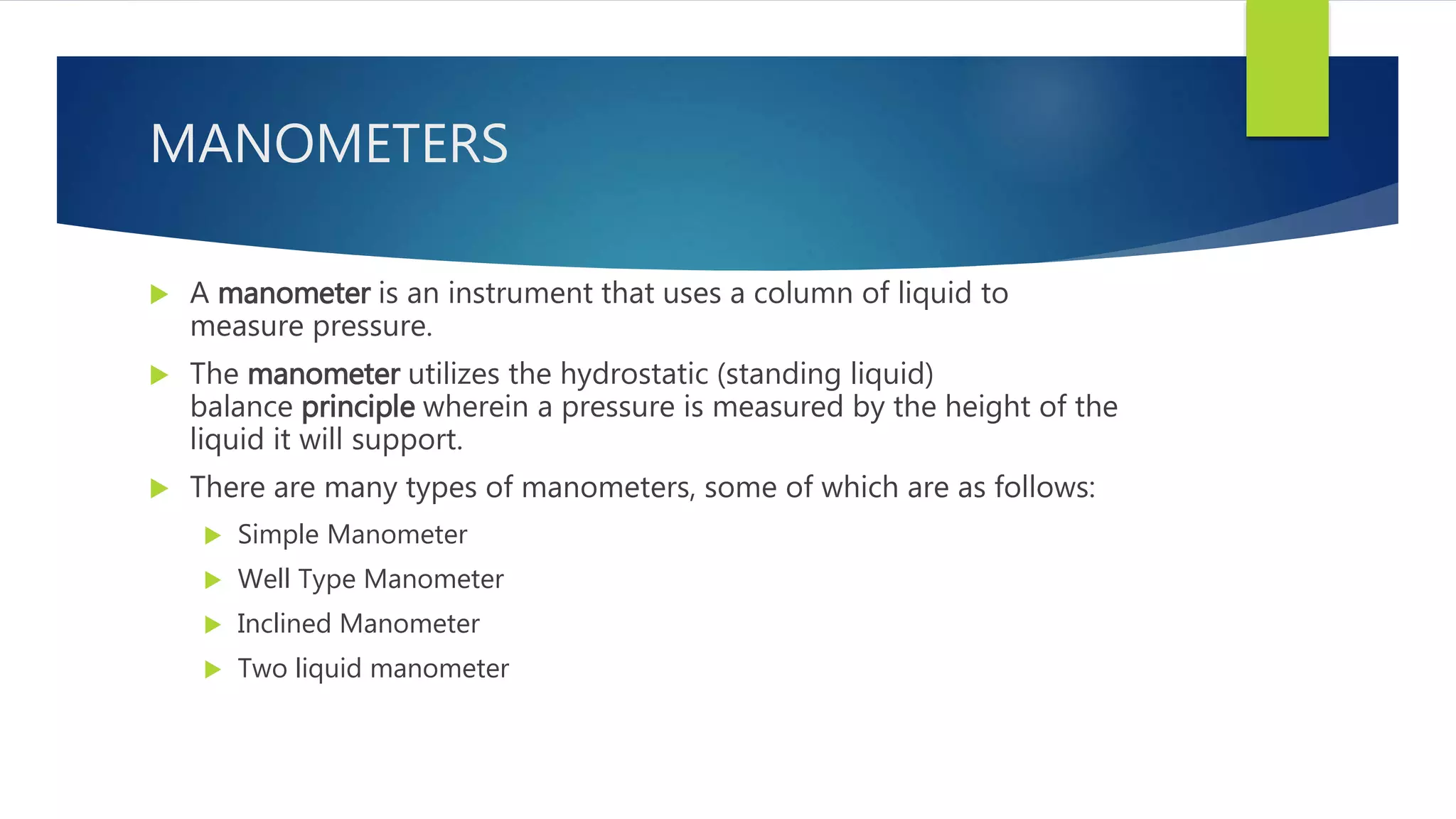 Manometer | PPTX