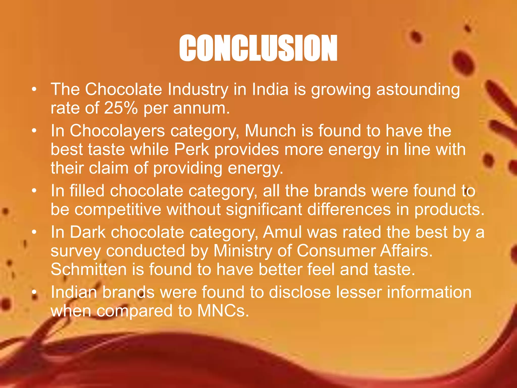 Market Survey on Chocolates-India | PPTX