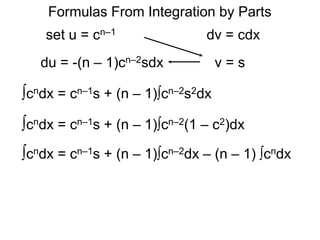 14 formulas from integration by parts x | PPTX