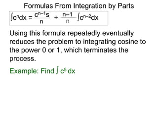 14 formulas from integration by parts x | PPTX