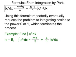 14 formulas from integration by parts x | PPTX