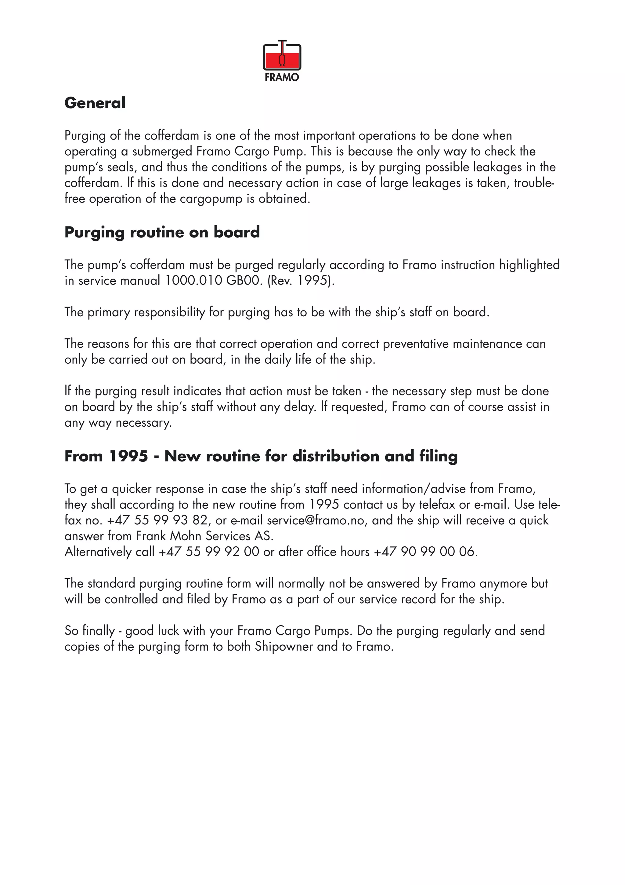 13 Framo Submerged Cargo Pump Purging Routine | PDF