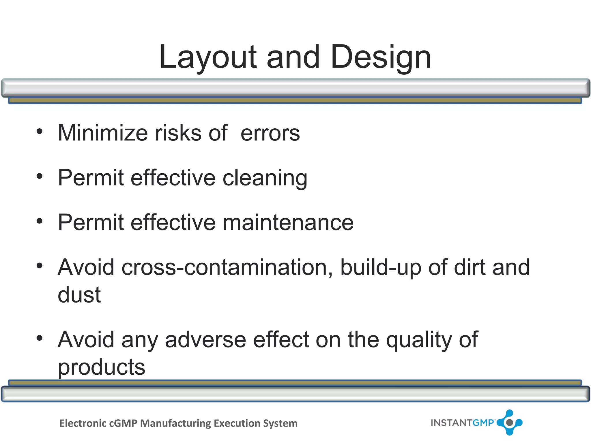InstantGMP Compliance Series - Facility Design | PPT InstantGMP Compliance Series - Facility Design | PPT