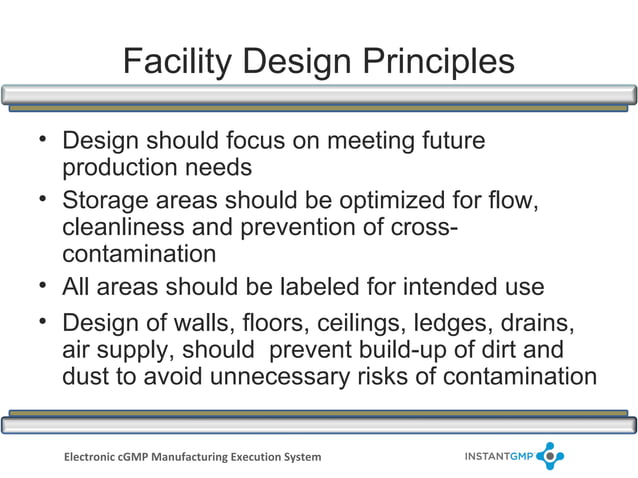 InstantGMP Compliance Series - Facility Design | PPT InstantGMP Compliance Series - Facility Design | PPT