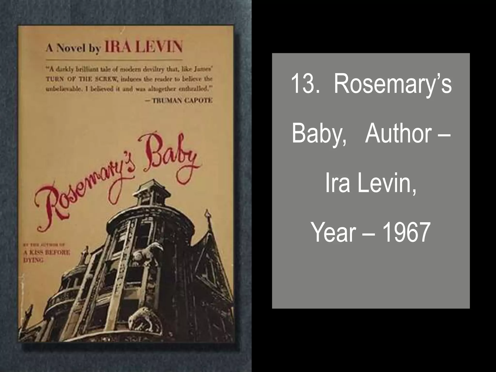 13 Great Modern Gothic Novels | PPTX
