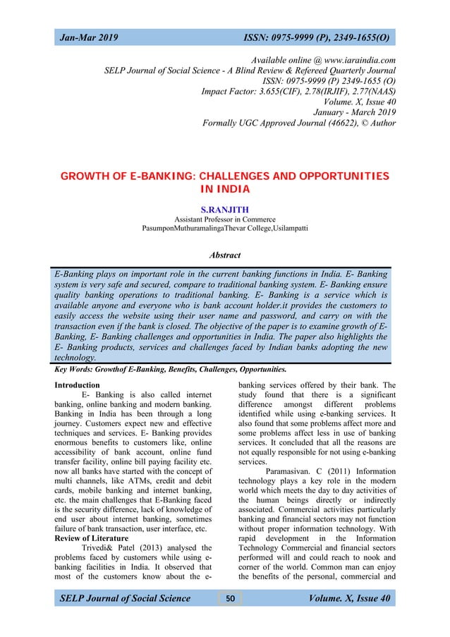 13 growth of e banking challenges and opportunities in india | PDF