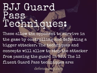 13 Guard Pass Preventions in BJJ. | PPT