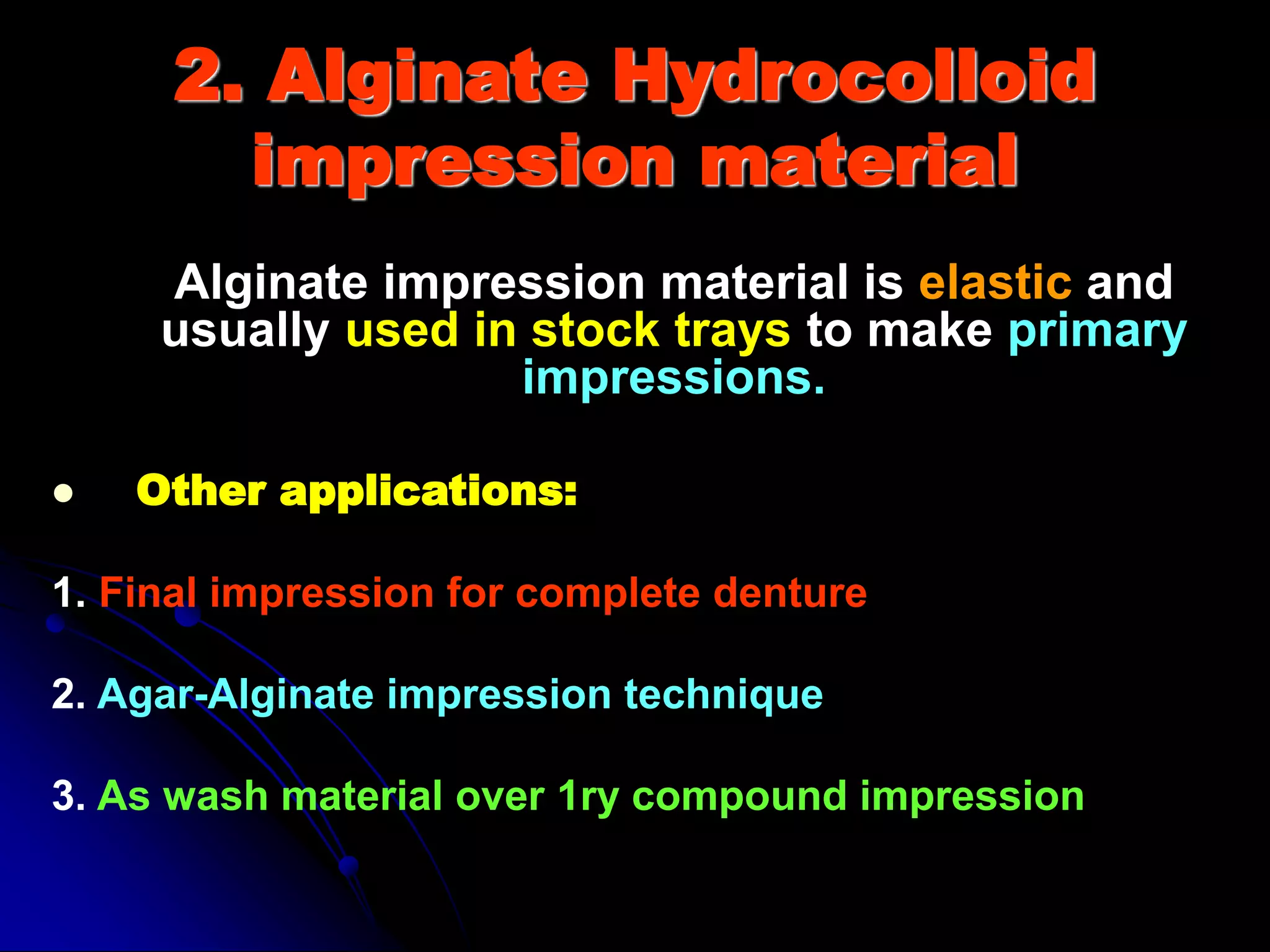 hydrocolloids impression dental material | PPT