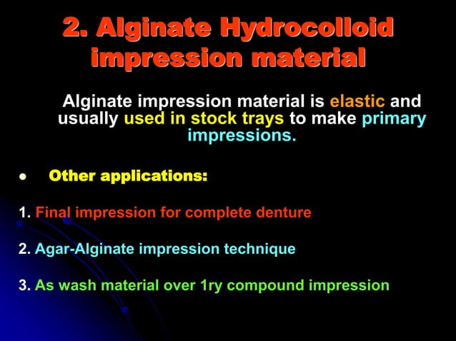 hydrocolloids impression dental material | PPT
