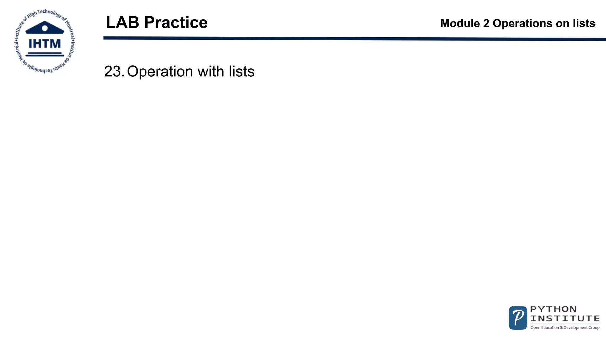 Python PCEP Operations On Lists | PPTX