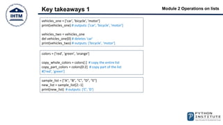 Python PCEP Operations On Lists | PPTX