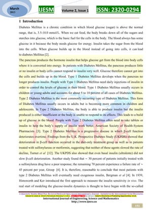 Mathematical Model for Drug Therapy in Patients With Diabetes Mellitus ...